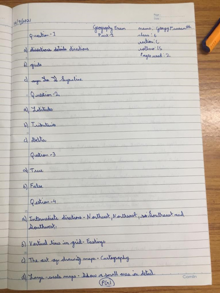 GeorgyPrasanth 6C 15 Geography Unit Test | PDF