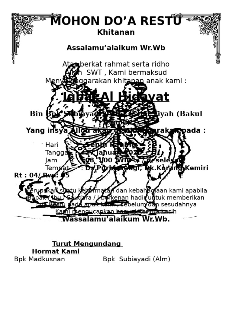 Mohon Doa Restu 2019 | PDF