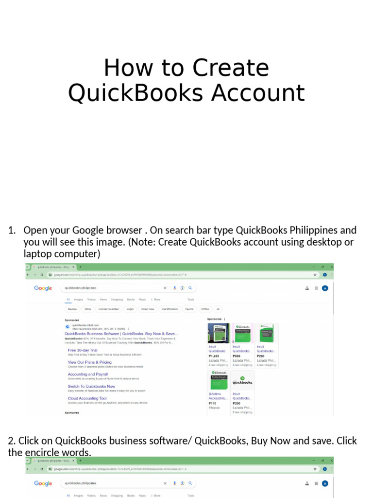 How To Create Quickbooks Account | PDF