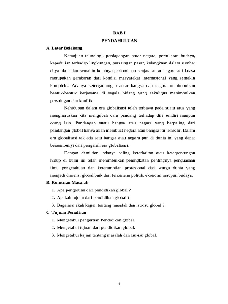 Isi Makalah Pendidikan Global | PDF