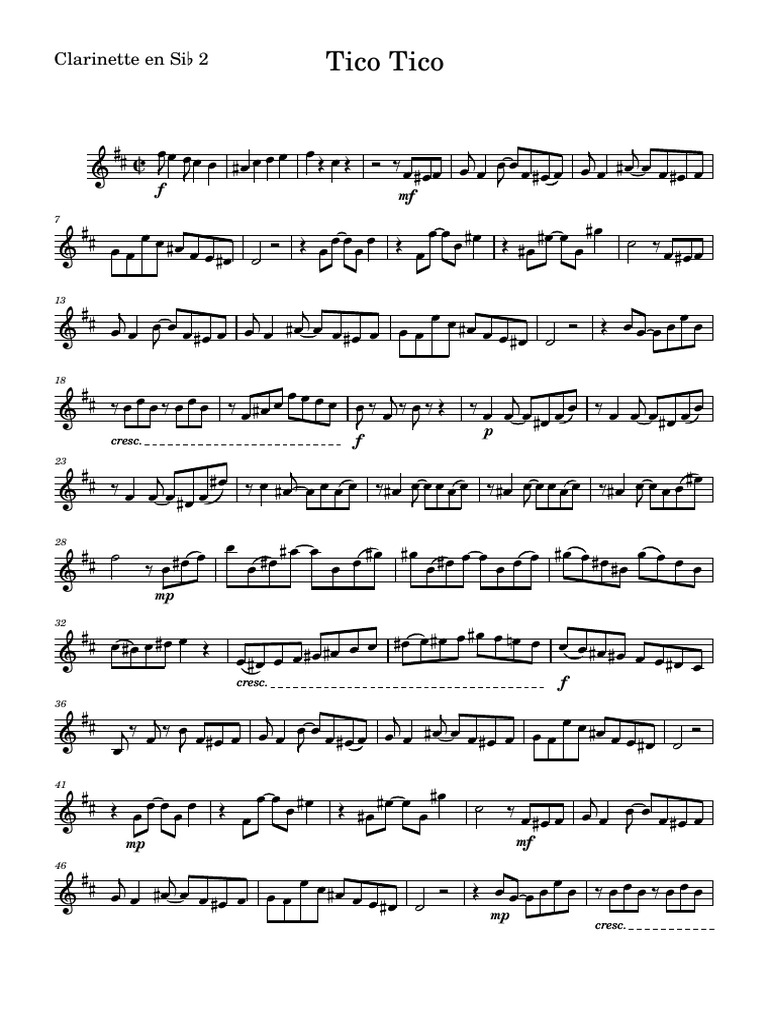 Tico Tico-Clarinette en Sib 2 | PDF
