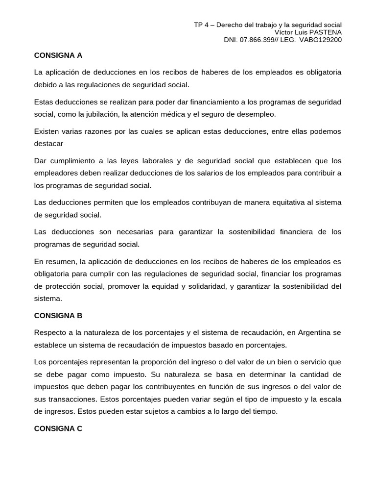 TP 4 - Laboral y Seg Social | PDF TP 4 - Laboral y Seg Social | PDF