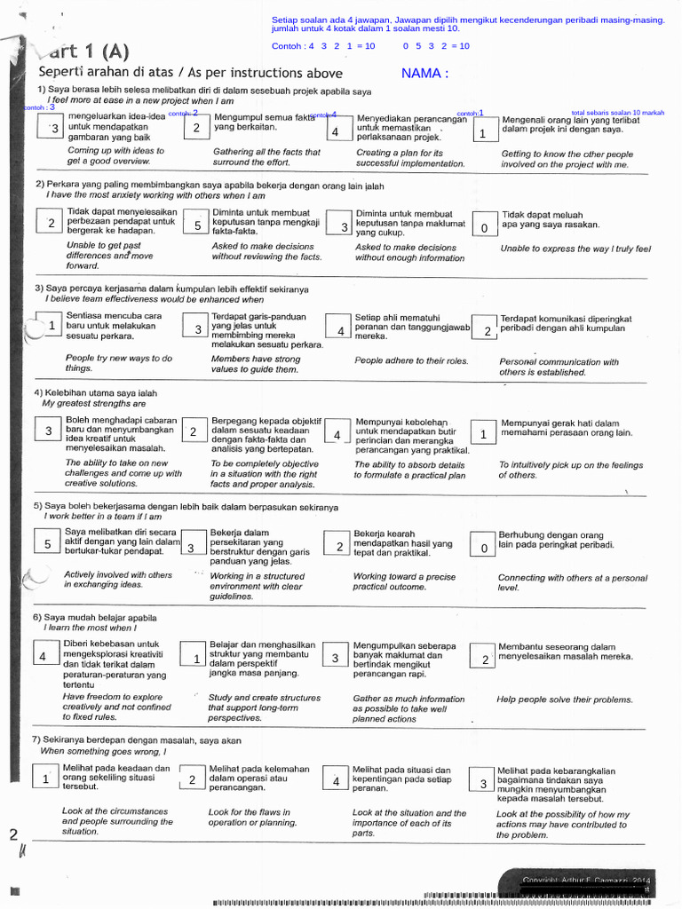 Colored Brain Test | PDF