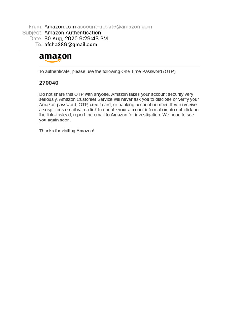 Amazon Authentication | PDF