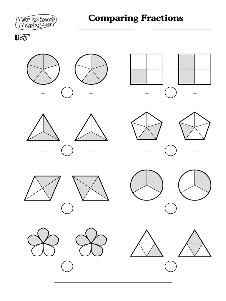 WorksheetWorks Comparing Fractions 1 | PDF