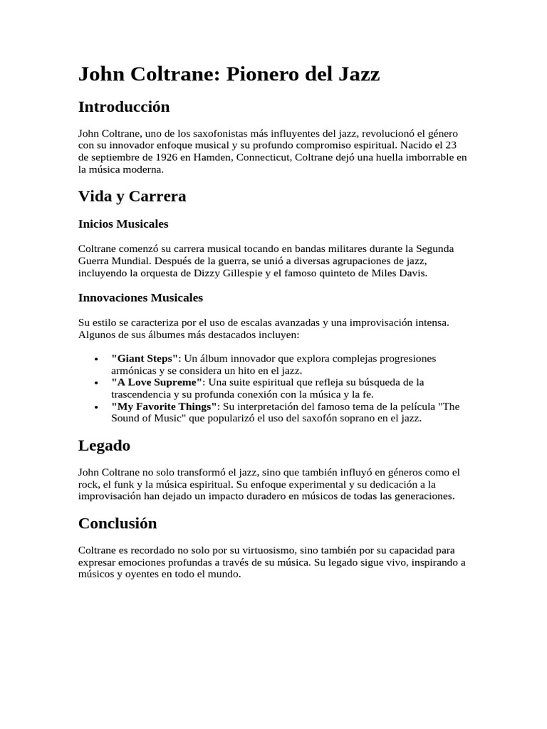 John Coltrane | PDF