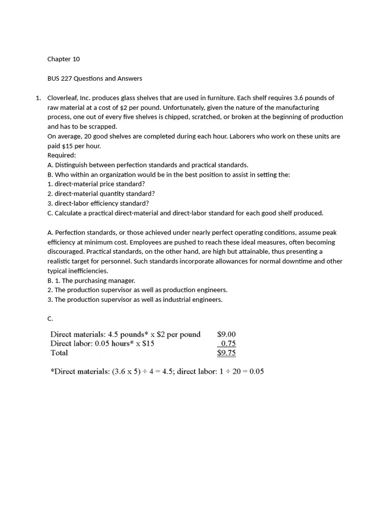 Proctol Standards and Variance Analysis | PDF | Labour Economics | Cost