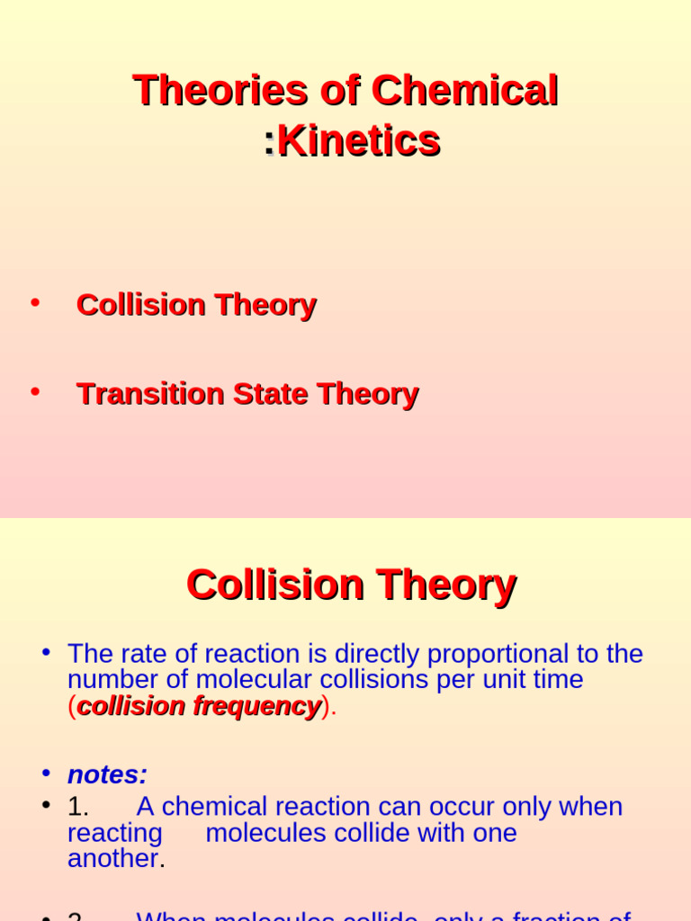 Theories of Chemical Kinetics | PDF