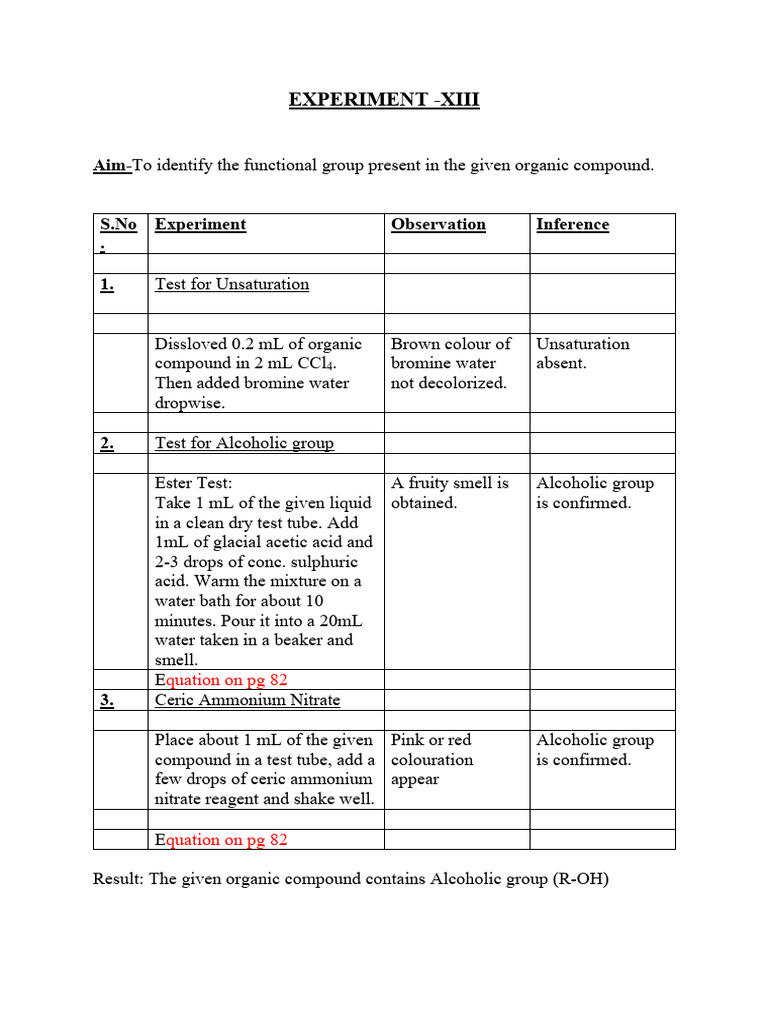 Functional Groups and Food Analysis | PDF
