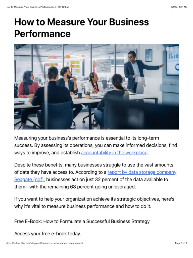 How To Measure Your Business Performance HBS Online | PDF