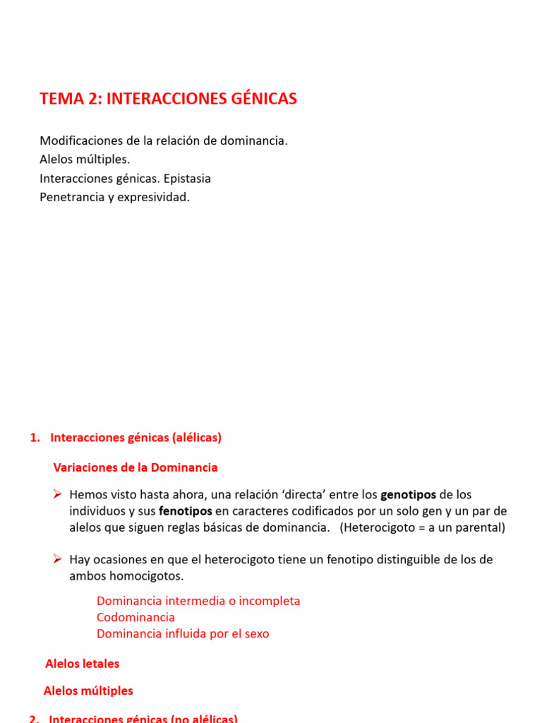 TEMA 2 Interacciones Genicas 23 | PDF