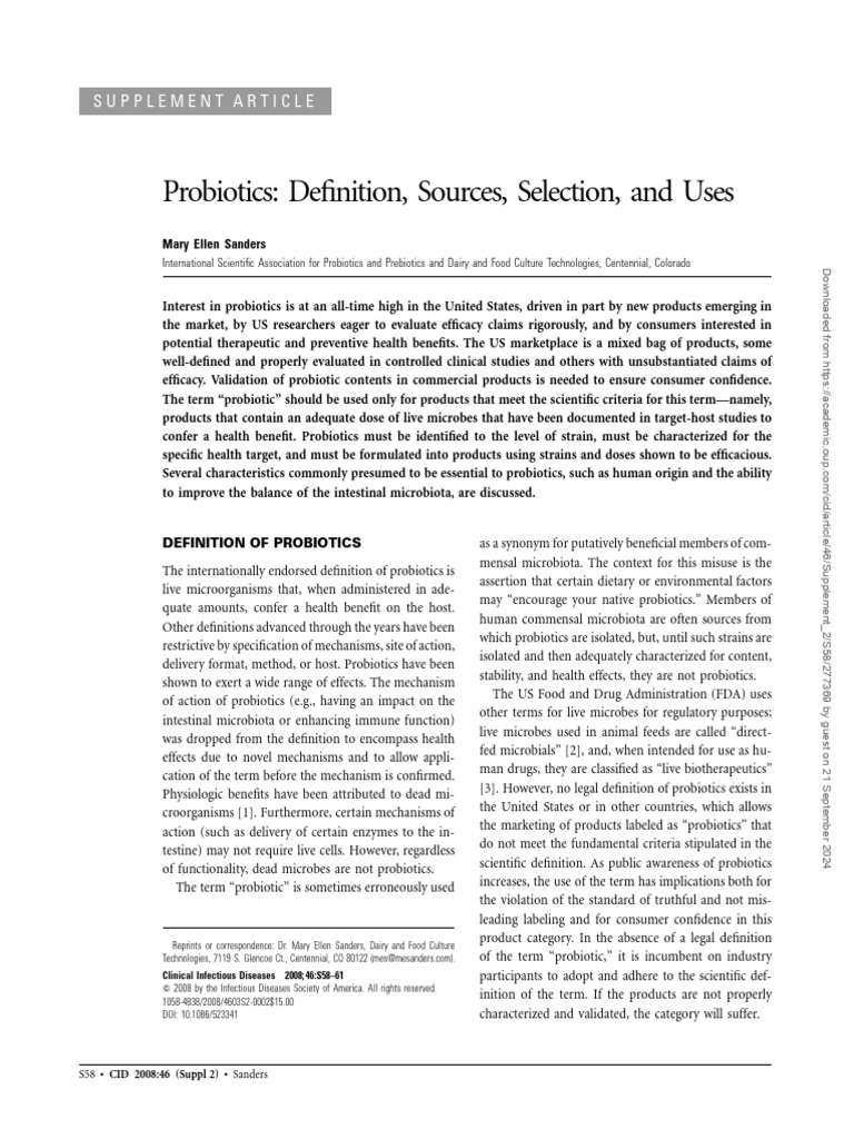 Probiotics: Definition and Uses Guide | PDF | Probiotic | Wellness