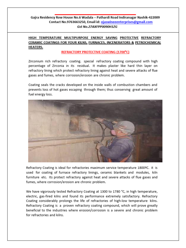 Refractory Coating-1700 C | PDF