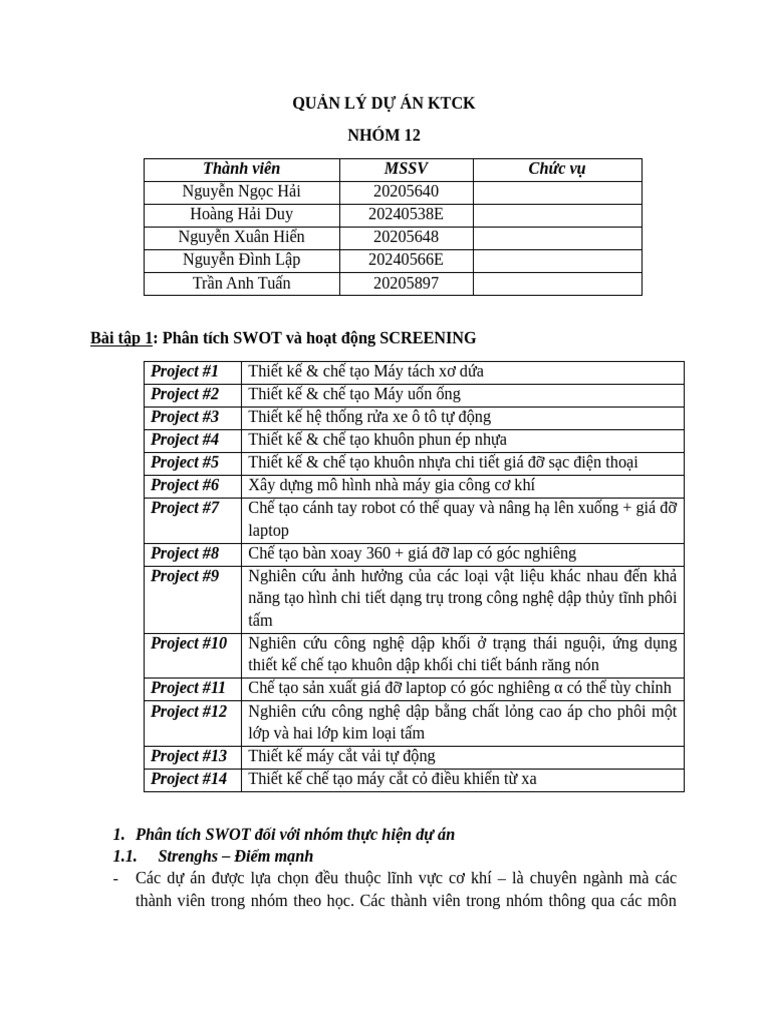 Qu N Lý D Án KTCK | PDF