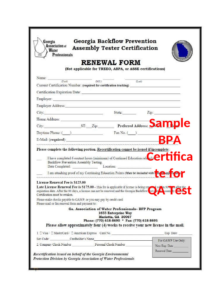 BPA Certificate Sample | PDF