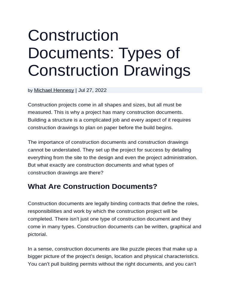 Construction Documents | PDF