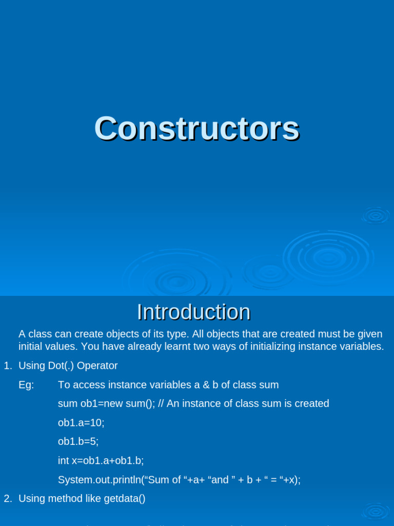 Constructors | PDF