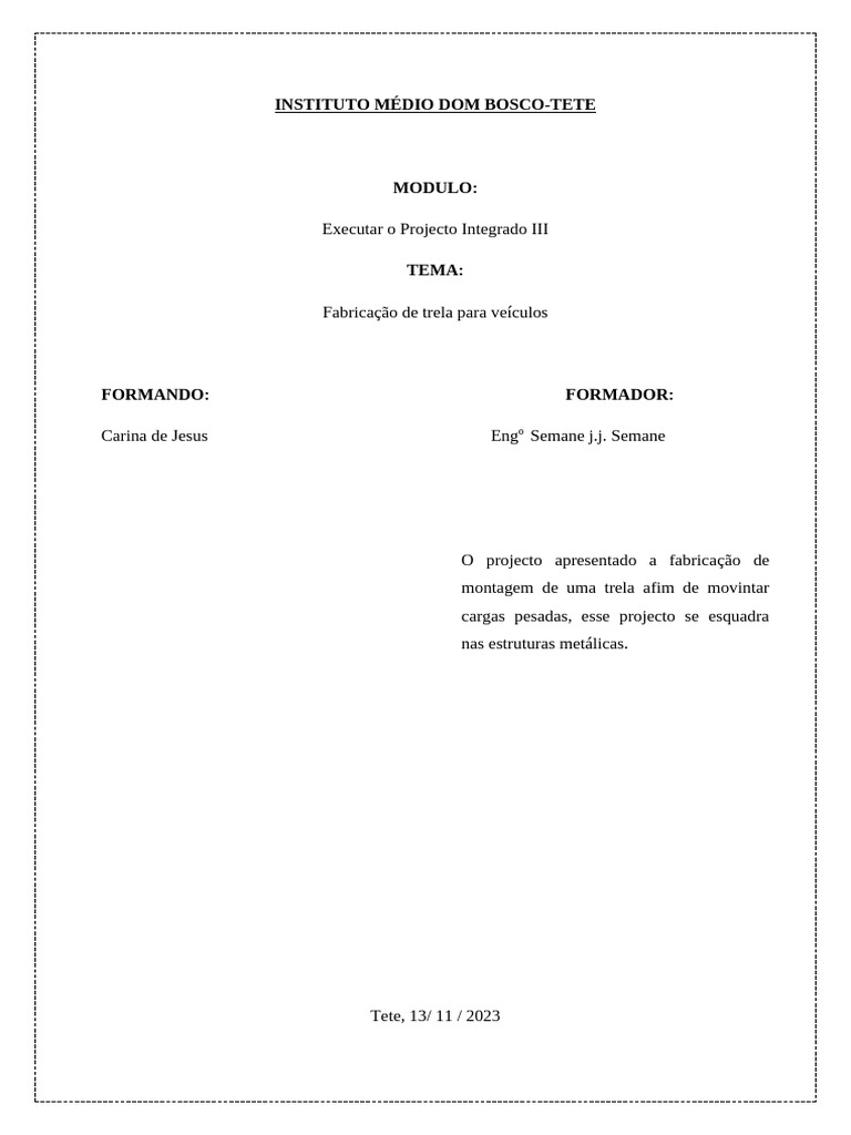 Carina Projecto CV5-1 | PDF