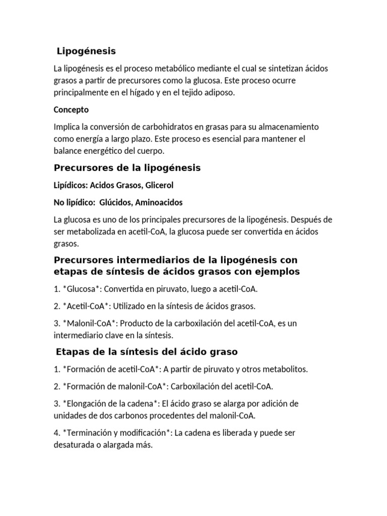 Tema 3 Lipogenesis | PDF