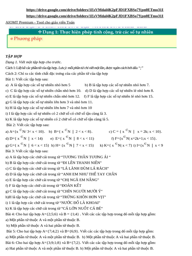 BAI TAP TOÁN 6 Vip C1 | PDF