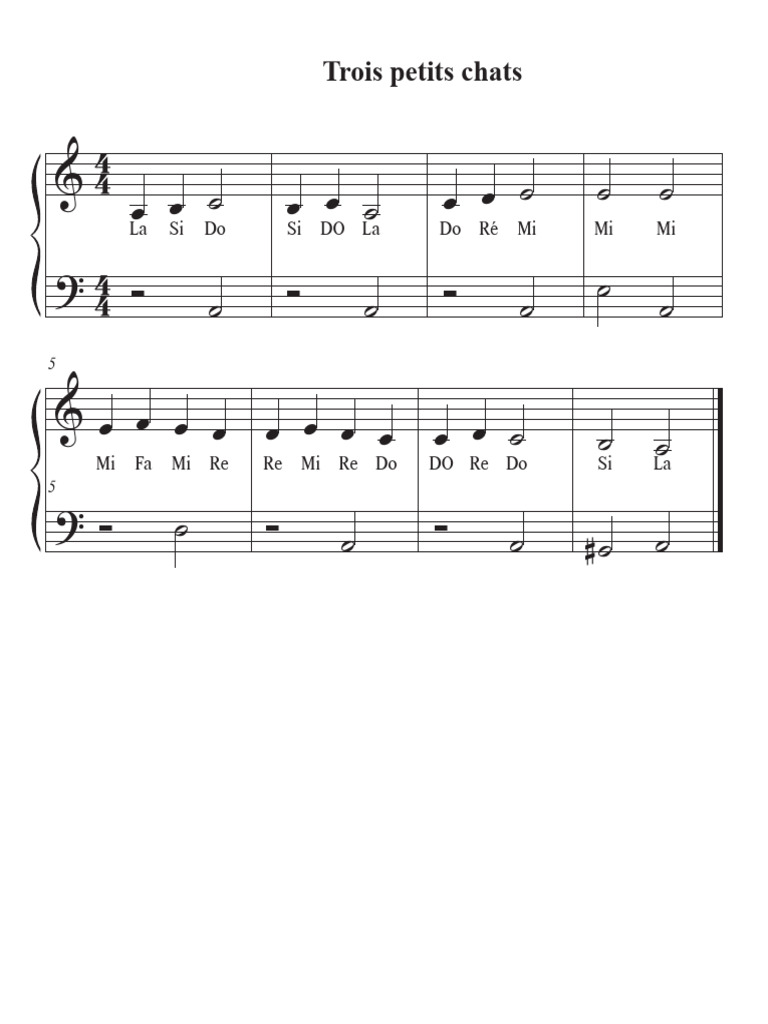 Trois Petits Chat - Score | PDF