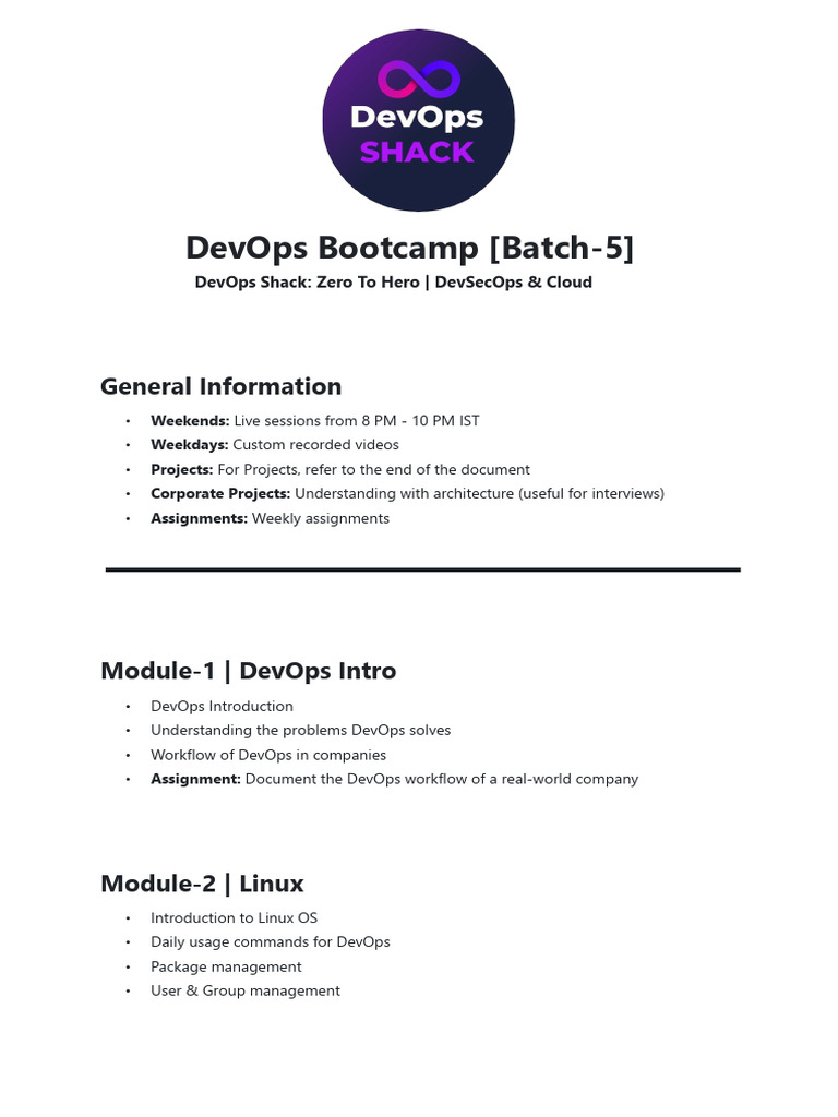 Batch-5 DevOps Bootcamp1 | PDF