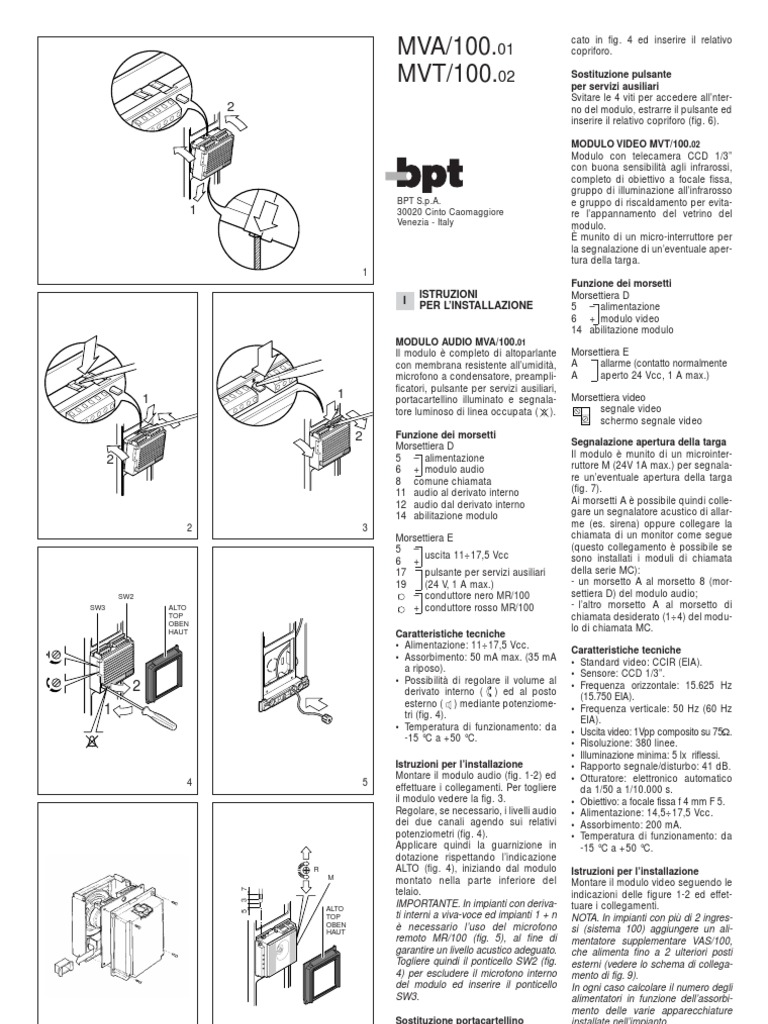 BPT - Mva-Mvt100 24031700 01 - 04 | PDF