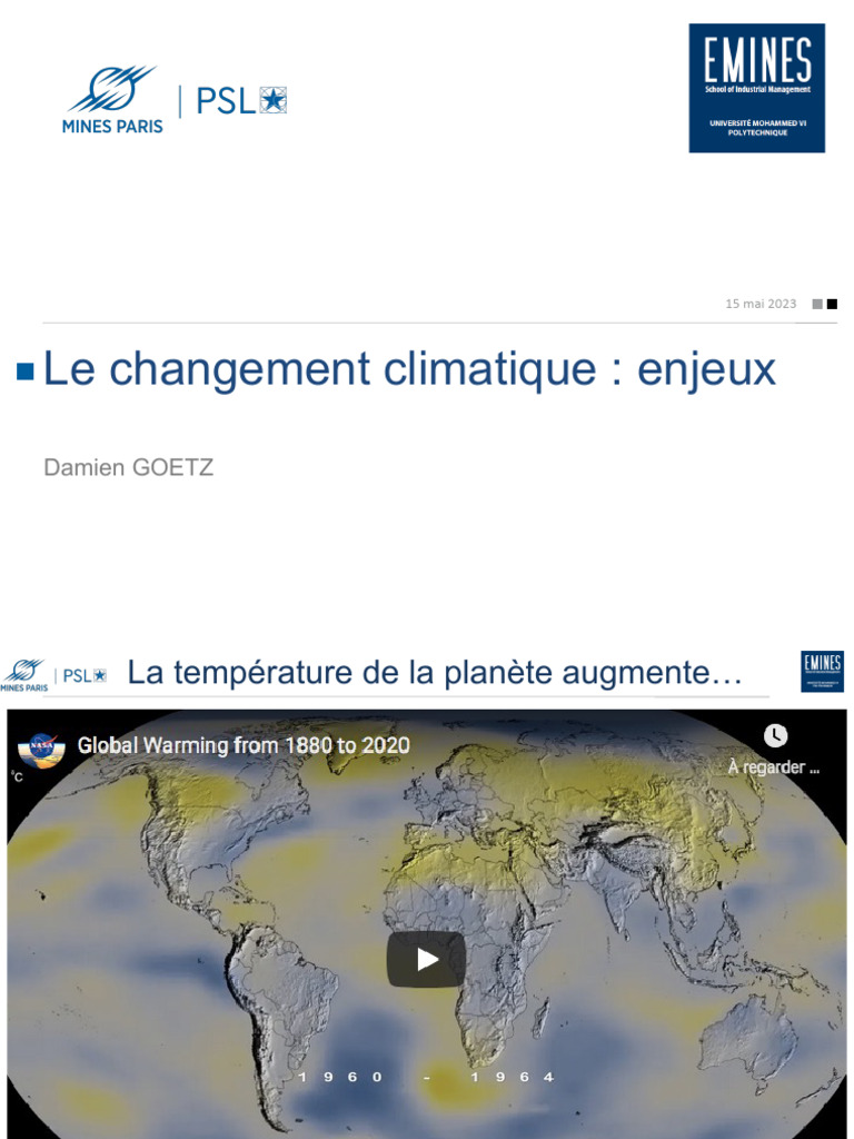 1 - Changement Climatique - Enjeux | PDF