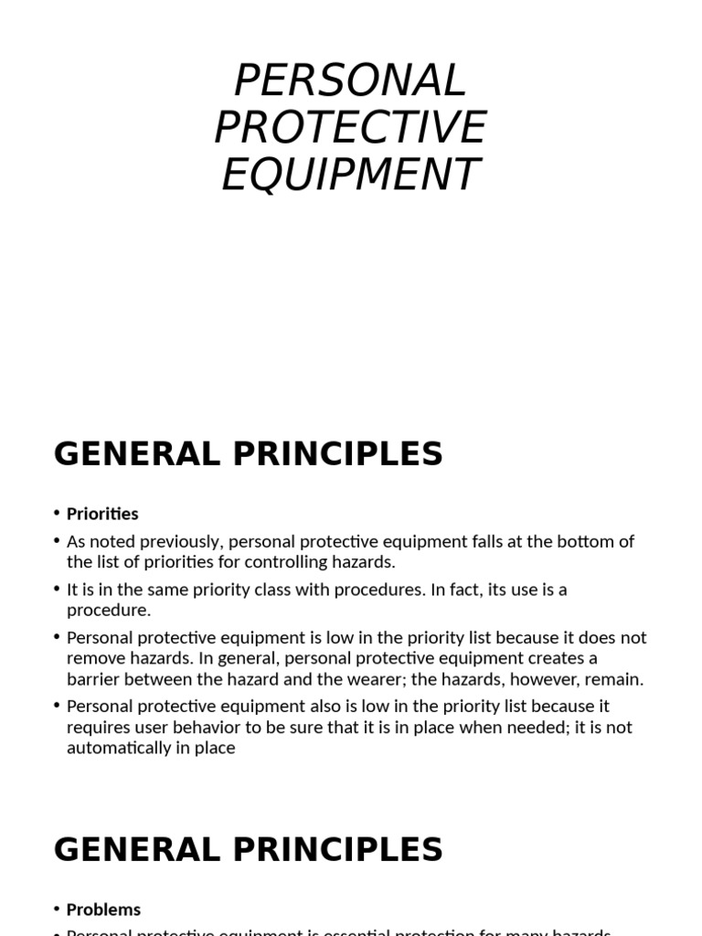 Personal Protective Equipment | PDF
