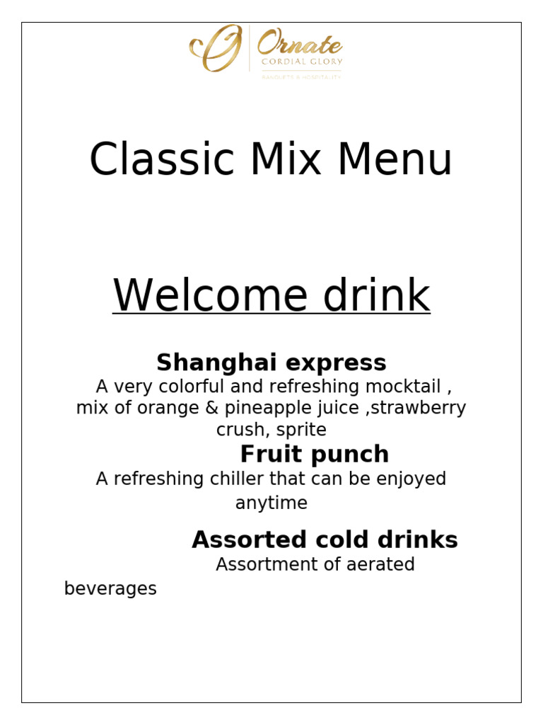 Classic MIX Menu | PDF