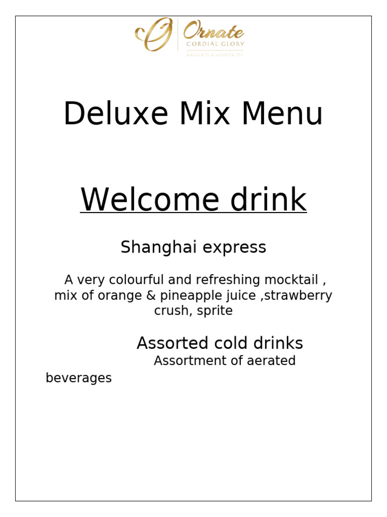 Deluxe Mix Menu | PDF