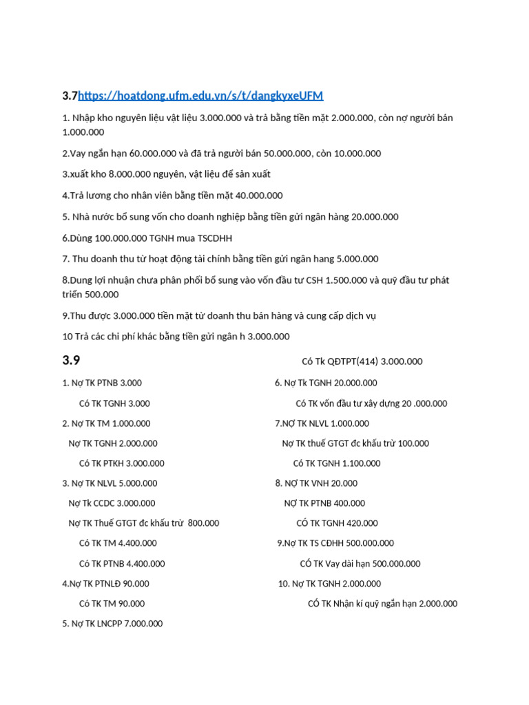 BT NLKT Chương 3 | PDF