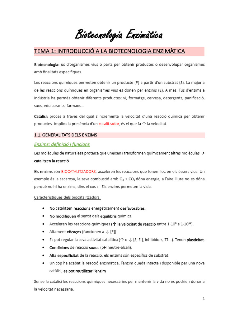 Biotecnologia Enzimàtica | PDF