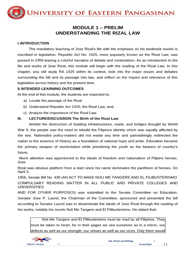 Rizal Prelim | PDF