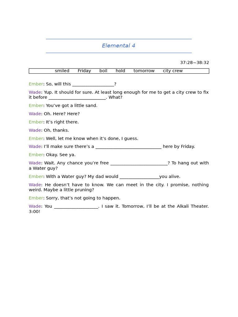 Elemental Dictation Script | PDF