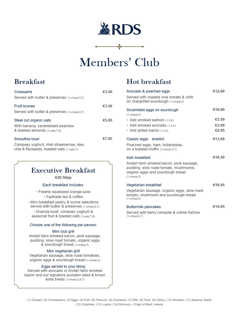 Members Club New Menus Final 2024 | PDF
