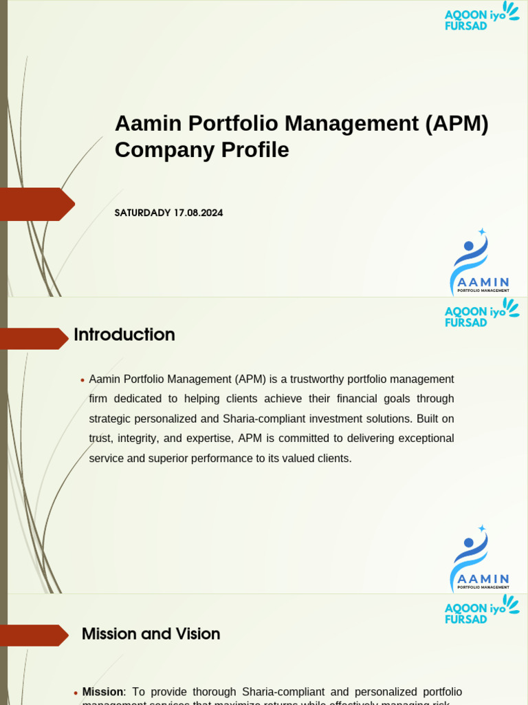Aamin Portfolio Management (APM) Company Profile | PDF