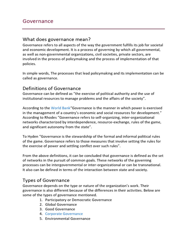 Governance | PDF