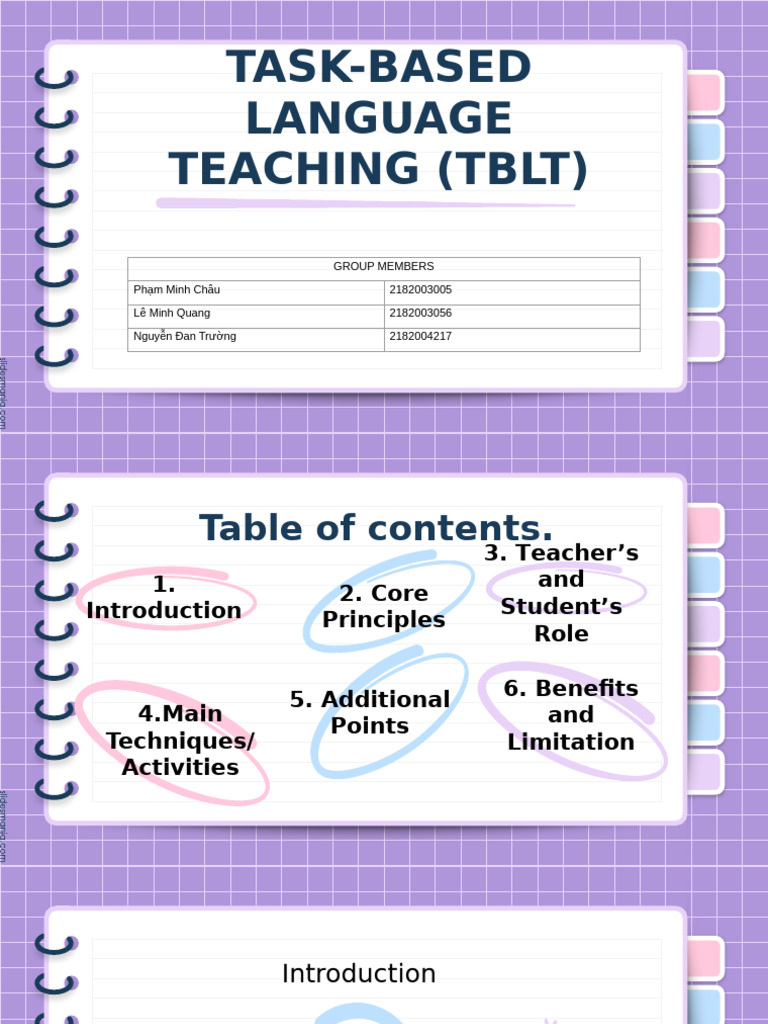 Task Base Language Teaching (Handout) | PDF | Cognitive Science | Pedagogy