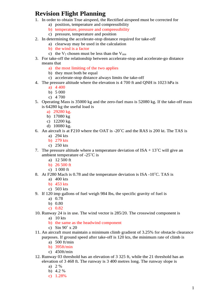 Revision 1 Flight Planning | PDF | Aircraft | Aerospace