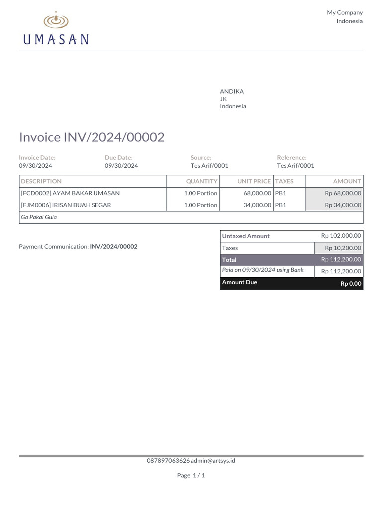 Inv 2024 00002 | PDF