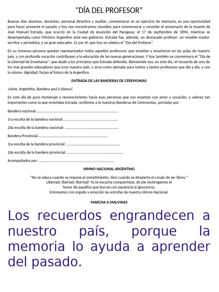 Dia Del Profesor | PDF