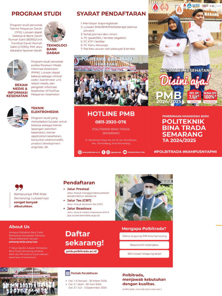 Brosur Kelas Reguler Sore Polbitrada | PDF