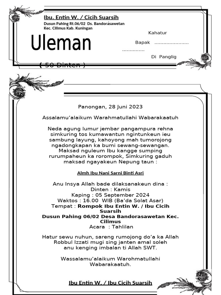 Uleman 50 Dinten Ma Nani | PDF
