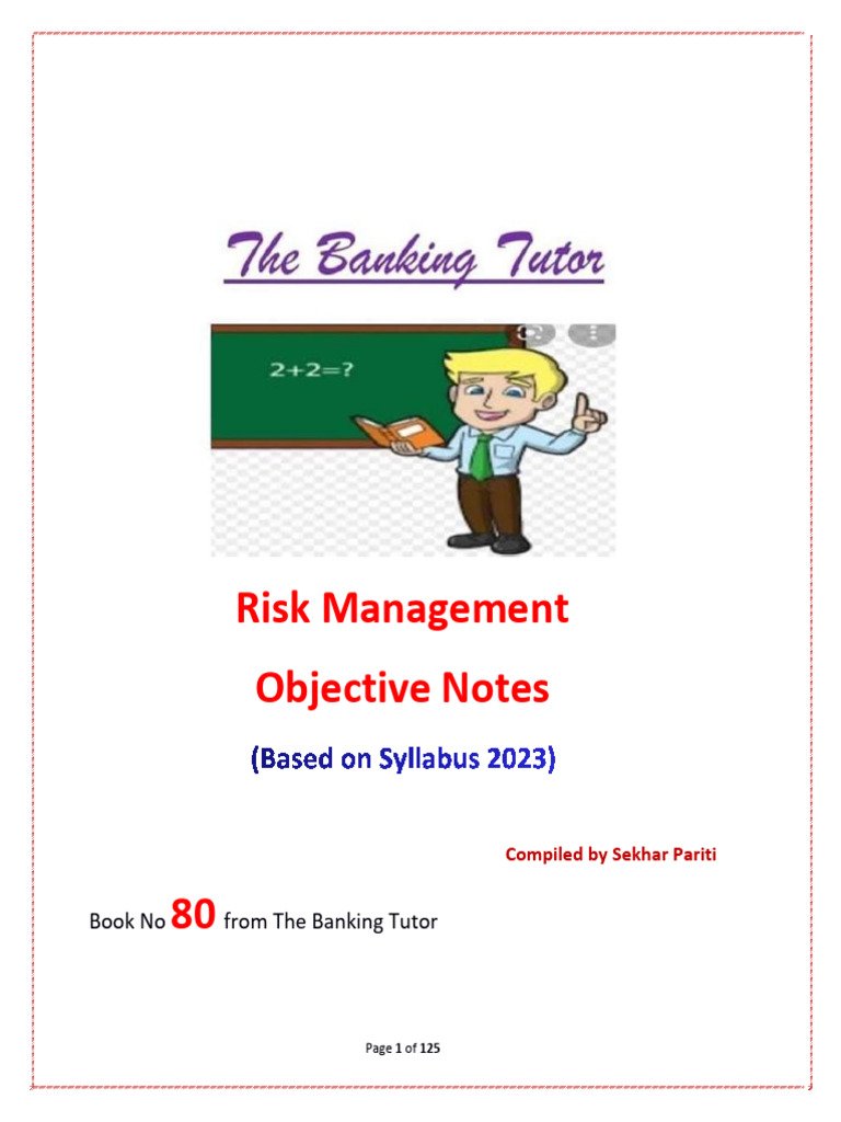 Risk Management Objective Notes | PDF