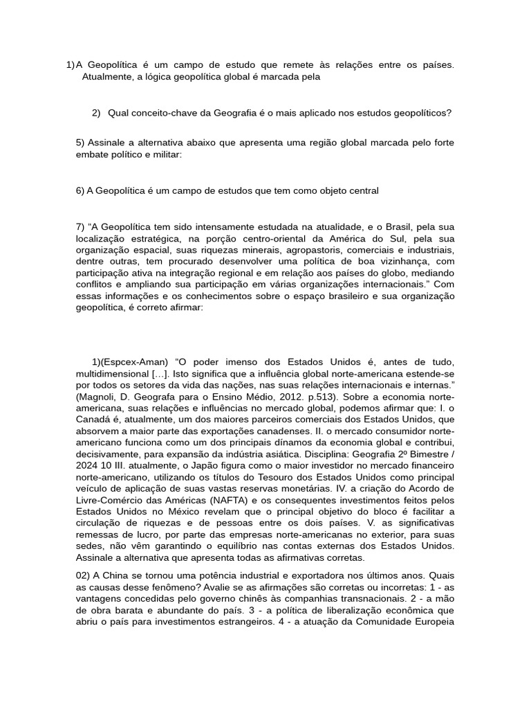Cópia de A Geopolítica É Um Campo de Estudo Que Remete Às Relações ...