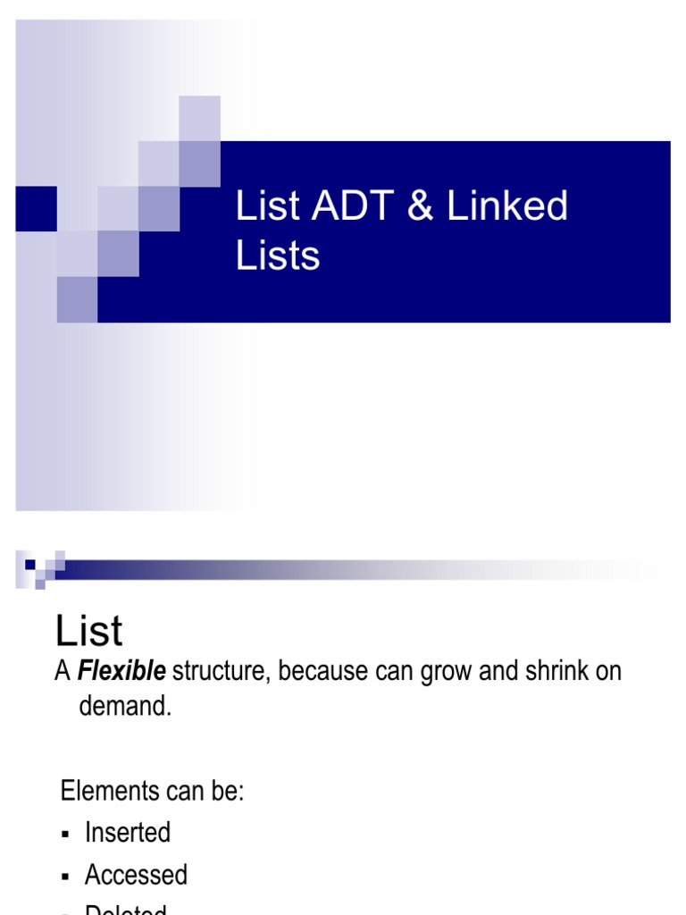 Lec 6 List Adt And Linked Lists Pdf Pointer Computer Programming Array Data Structure