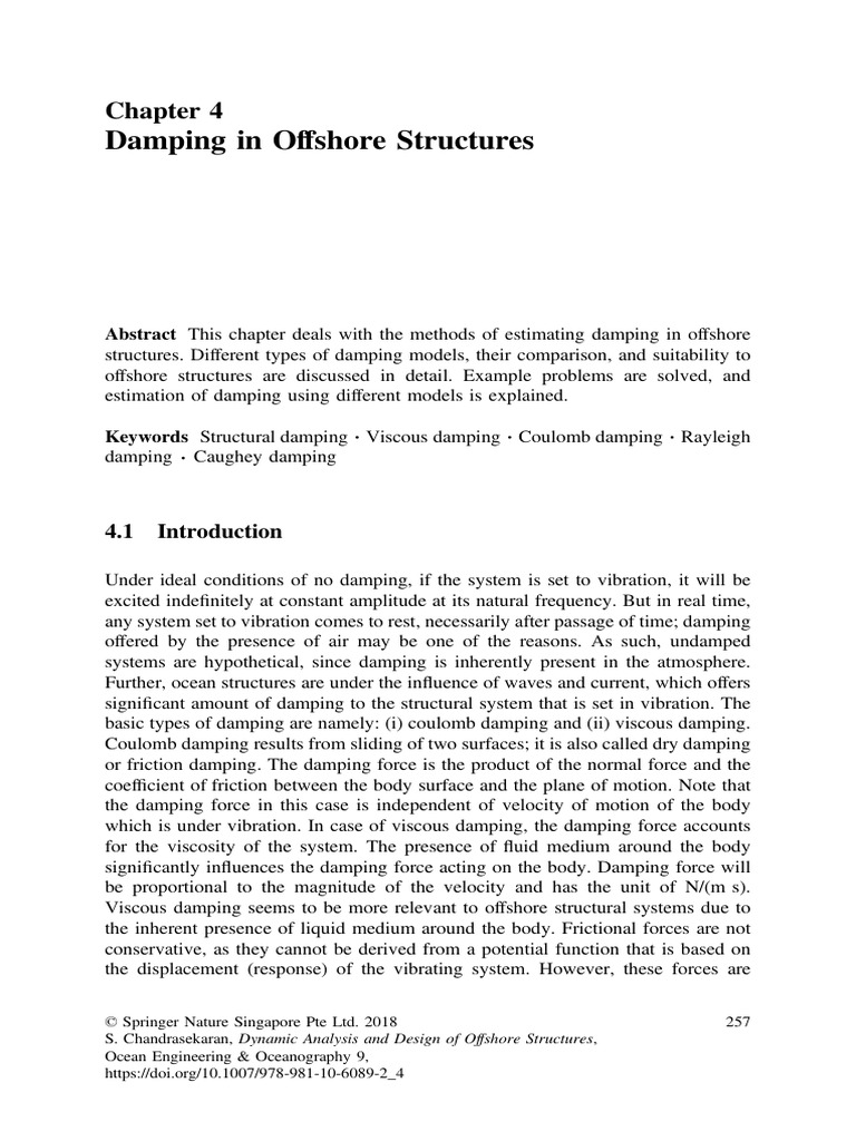 Damping in Offshore Structures | PDF