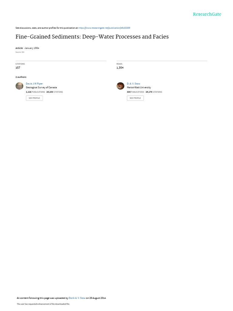 Fine-Grained Sediments Deep-Water Processes and Fa | PDF