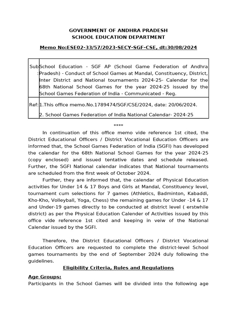 SGF AP Norms 2024-25 | PDF